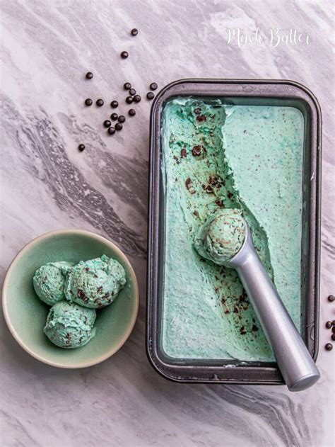 No Churn Mint Chocolate Chips Ice Cream Much Butter