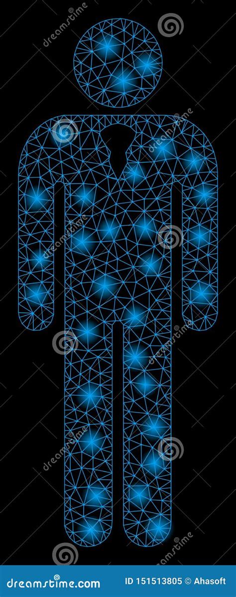 Flare Mesh 2D Gentleman With Light Spots Stock Vector Illustration Of