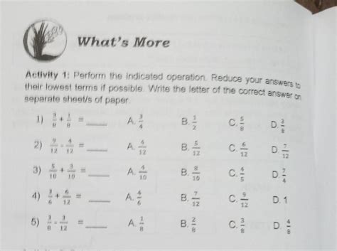WHAT S MOREACTIVITY 1 PERFORM THE INDICATED OPERATION Brainly Ph