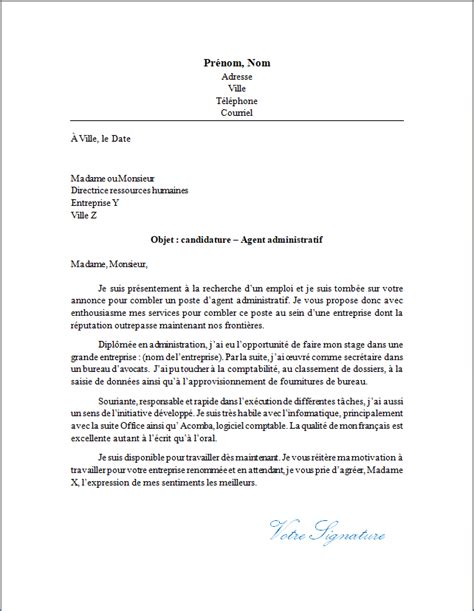 Lettre De Motivation Adjoint Administratif Exemple De Lettre De The