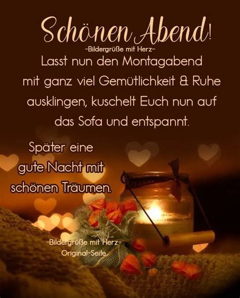 Pin von Gaby Spieltundbastelthier auf Montagabend Gute nacht grüße