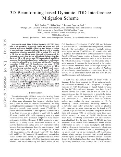 pdf 3d beamforming based dynamic tdd interference mitigation scheme