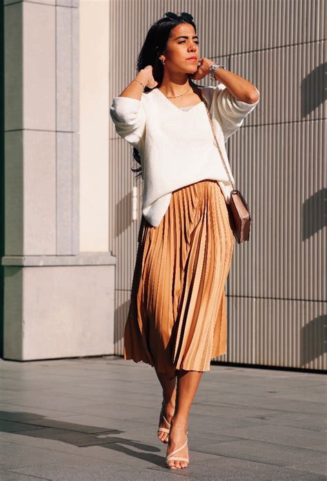 Check Styling Ideas Forsatin Pleated Skirtpremium Linen Long Sleeve