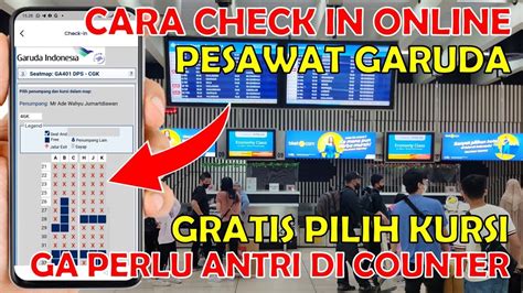 Cara Check In Online Pesawat Garuda Indonesia GRATIS PILIH KURSI YouTube
