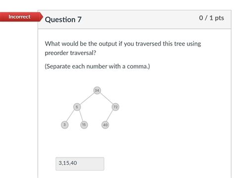 Solved 0 1 Pts Incorrect Question 7 What Would Be The Output Chegg