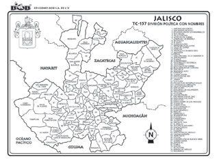 Mapa De Jalisco Con Nombres Para Imprimir Ouiluv