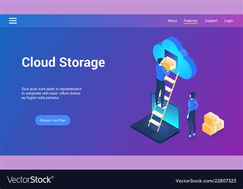 Cloud Storage Isometric Design Concept Royalty Free Vector