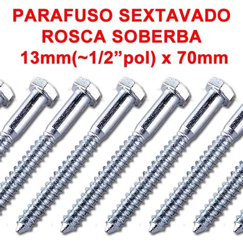 Kit Parafuso Sextavado Rosca Soberba Mm Pol X Mm Somente