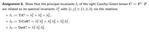 solved assignment 6 show that the principal invariants ii