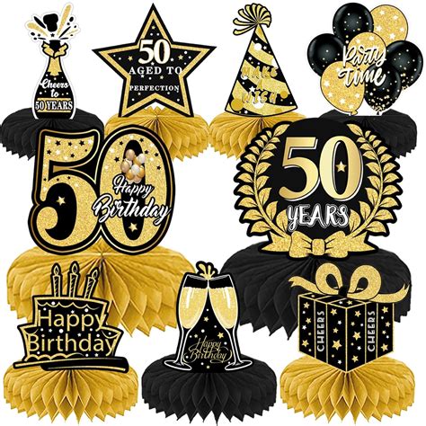 Amazon Elomy 50th Birthday Decorations 9PCS 50th Birthday