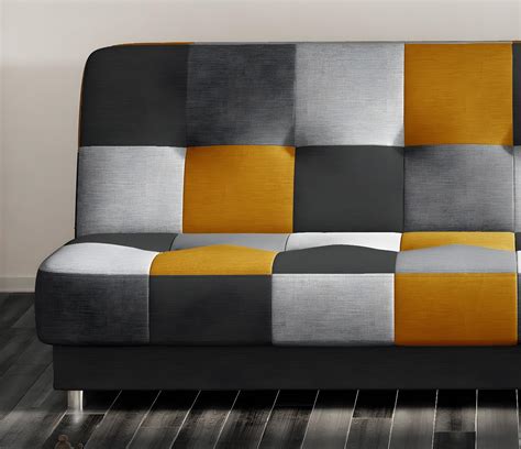 Canapé 3 places convertible multicolore en tissu de belle qualité