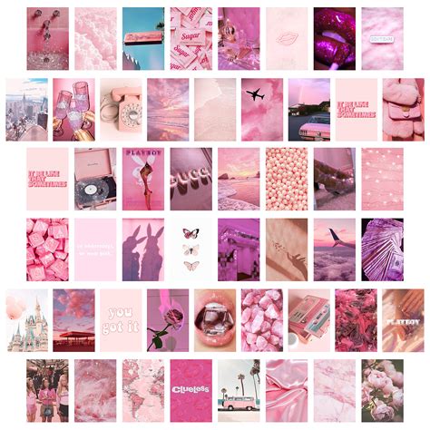 Buy CY2SIDE 50PCS Pink Aesthetic Picture For Wall Collage 50 Set 4x6
