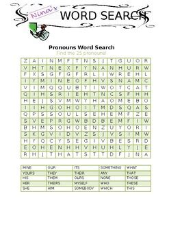 Pronouns Word Search By Runte Lauretta Tpt