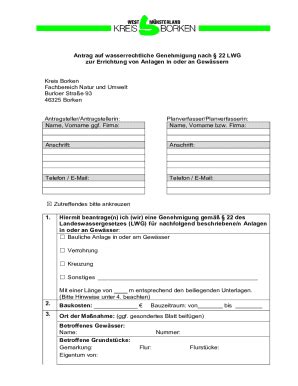 Ausf Llbar Online Antrag Auf Wasserrechtliche Genehmigung Nach Lwg