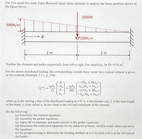 solved use two equal two node euler bernoulli beam finite