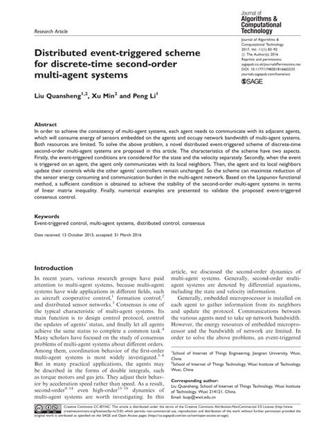pdf distributed event triggered scheme for discrete time second order multi agent systems