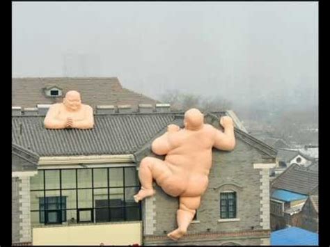 Naked Buddha 攀牆裸佛 Art Installation in Shandong YouTube