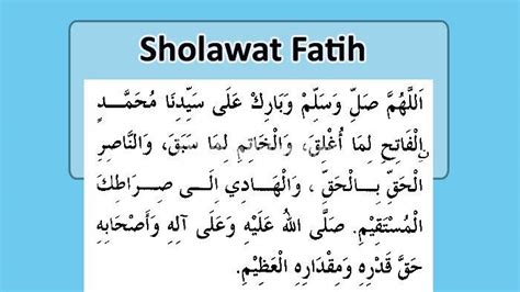 Bacaan Sholawat Fatih Arab Latin Dan Artinya Cek Juga Keutamaan