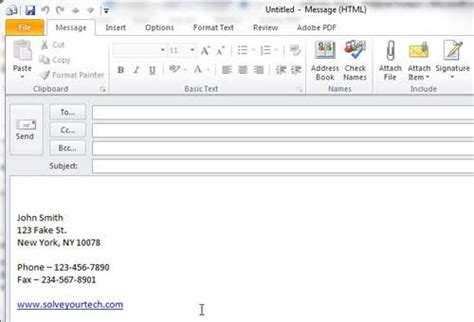How To Set Up Signature In Outlook 2010 Solve Your Tech