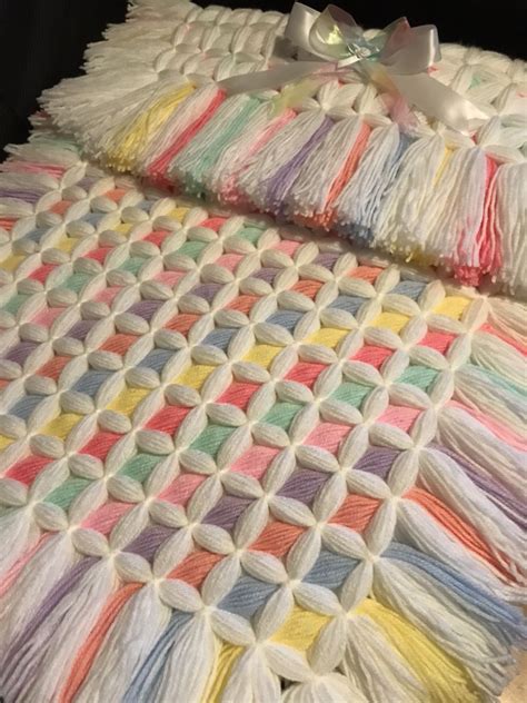 Rainbow Diagonal Non Pompom Or Pom Pom Blanket Loom Blanket Pom Pom
