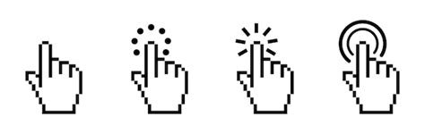 Zeiger Computer Maus Symbol Im Pixel Stil Klicken Auf Den Cursor Der
