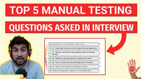 Top 5 Manual Testing Interview Questions For Freshers Or 0 1 Year Of