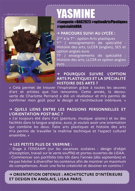 ARTS PLASTIQUES ET ORIENTATION POST BAC Lycée Paul Langevin