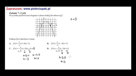 Na Rysunku Przedstawiono Fragment Wykresu Funkcji Kwadratowej F YouTube