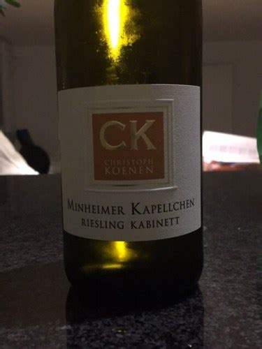 Weingut Christoph Koenen Minheimer Kapellchen Riesling Kabinett Vivino US