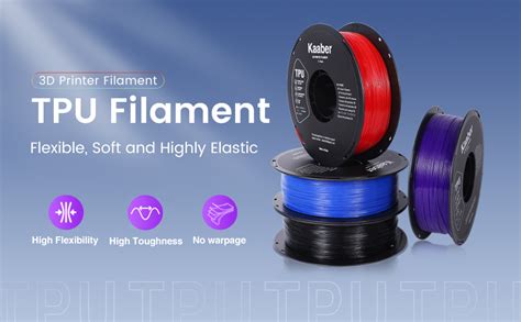 Kaaber Filamento Flexible De TPU De 1 75 Mm Filamento De Impresora
