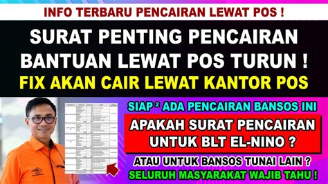 SURAT RESMI PENCAIRAN LEWAT POS TURUN BLT EL NINO CAIR LEWAT POS ATAU