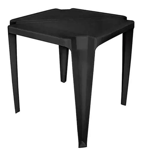 Kit Mesa Quadrada Monobloco Preta 4 Cadeiras Bistrô Frete grátis