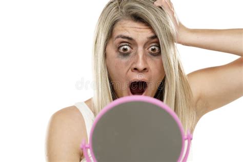 Shocked Woman With Smudged Makeup Stock Image Image Of Attractive