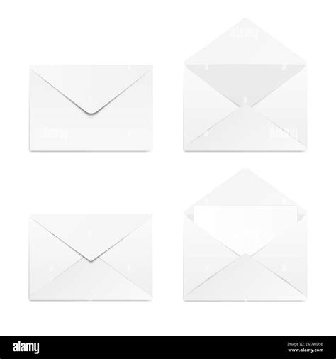 Set Of Blank D Envelopes Mockup Collection Realistic Envelopes