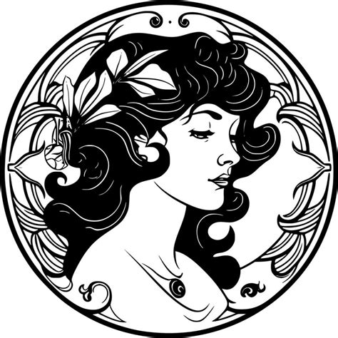 Art Nouveau Minimalist And Simple Silhouette Vector Illustration