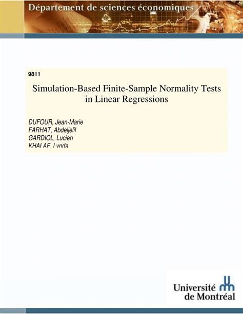 pdf simulation‐based finite sample normality tests in linear regressions
