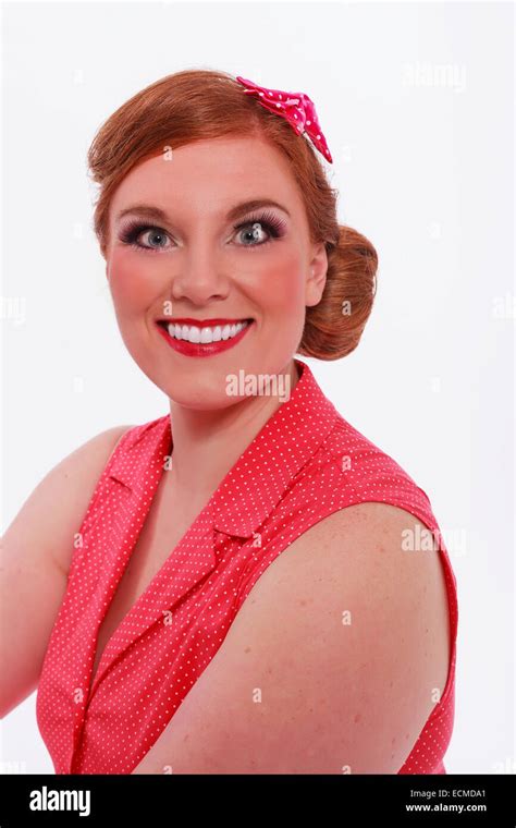 Portrait Of A Radiant Red Haired Woman Stock Photo Alamy