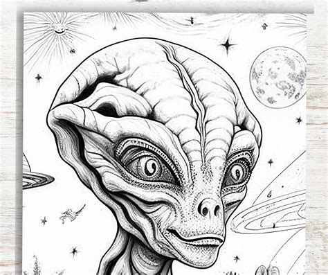 Realistic Alien Coloring Pages For Adults A Printable Pdf Stress
