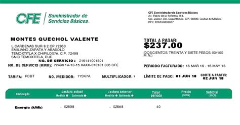 Imprimir Recibo de Luz Trámites y consultas CFE México