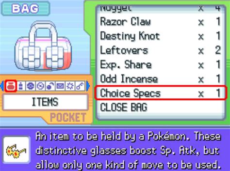 How To Get the Choice Specs in Pokémon Platinum Guide Strats