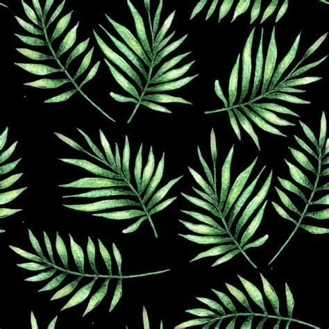 Botánica tropical hojas de palma acuarela dibujo de patrones sin