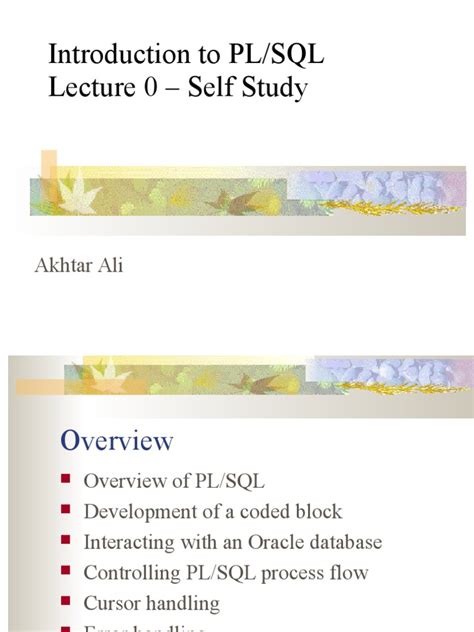 introduction to plsql pdf pl sql sql