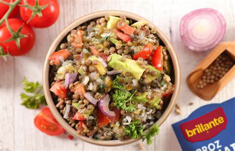 Receta De Ensalada De Arroz Y Lentejas Ensalada Saludable