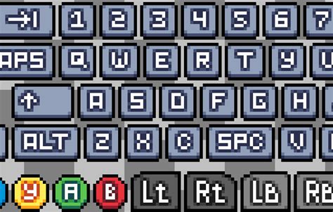 Free Set Of Gamepad And Keyboard Buttons Video Game Pixel Art Pixel