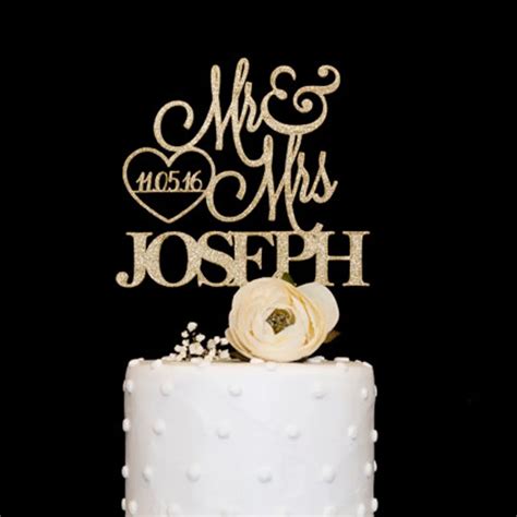 Topper de madera personalizado para tarta de boda acrílico con fecha