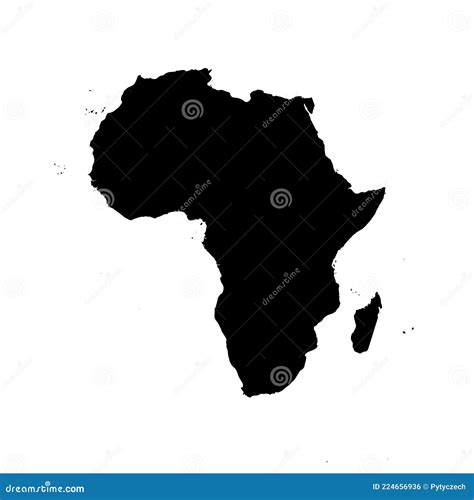 Mapa De Siluetas Detallado De áfrica Ilustración del Vector