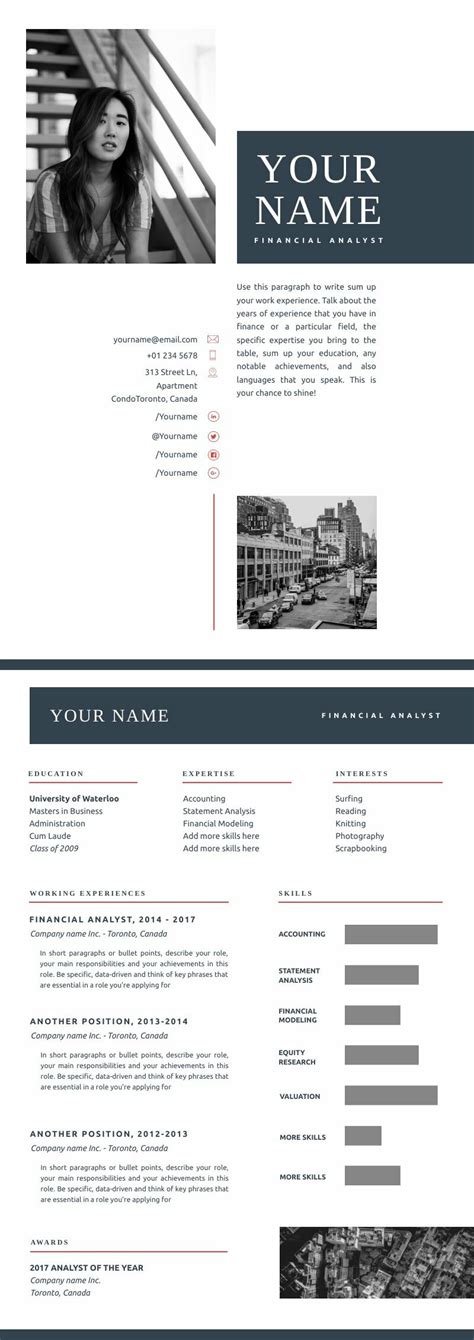 CV Data Analyst Free Resume Template Piktochart