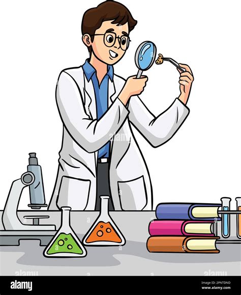 Scientist Cartoon Colored Clipart Illustration Stock Vector Image Art