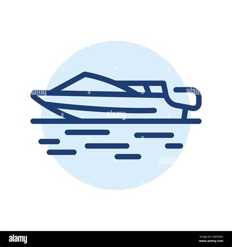 Icono de línea negra de la lancha motora Actividad del agua Imagen