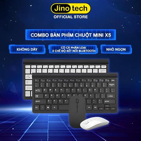 Combo bàn phím chuột không dây mini JINOTECH X5 87 keys nhỏ gọn màu sắc